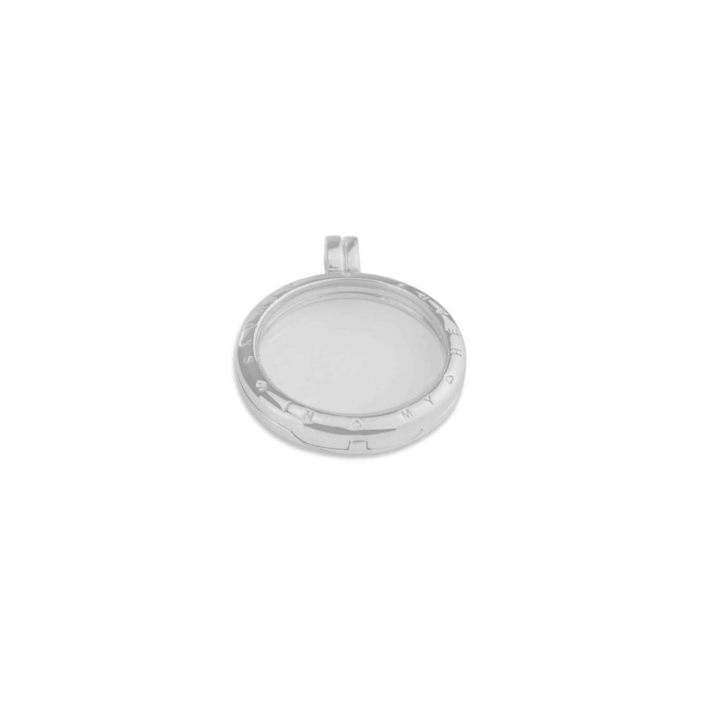 Small Round Glass Locket Sterling Silver Cremation Ashes Locket ...